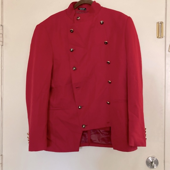Jackets & Coats | Red Military Style Double Button Suit Jacket | Poshmark